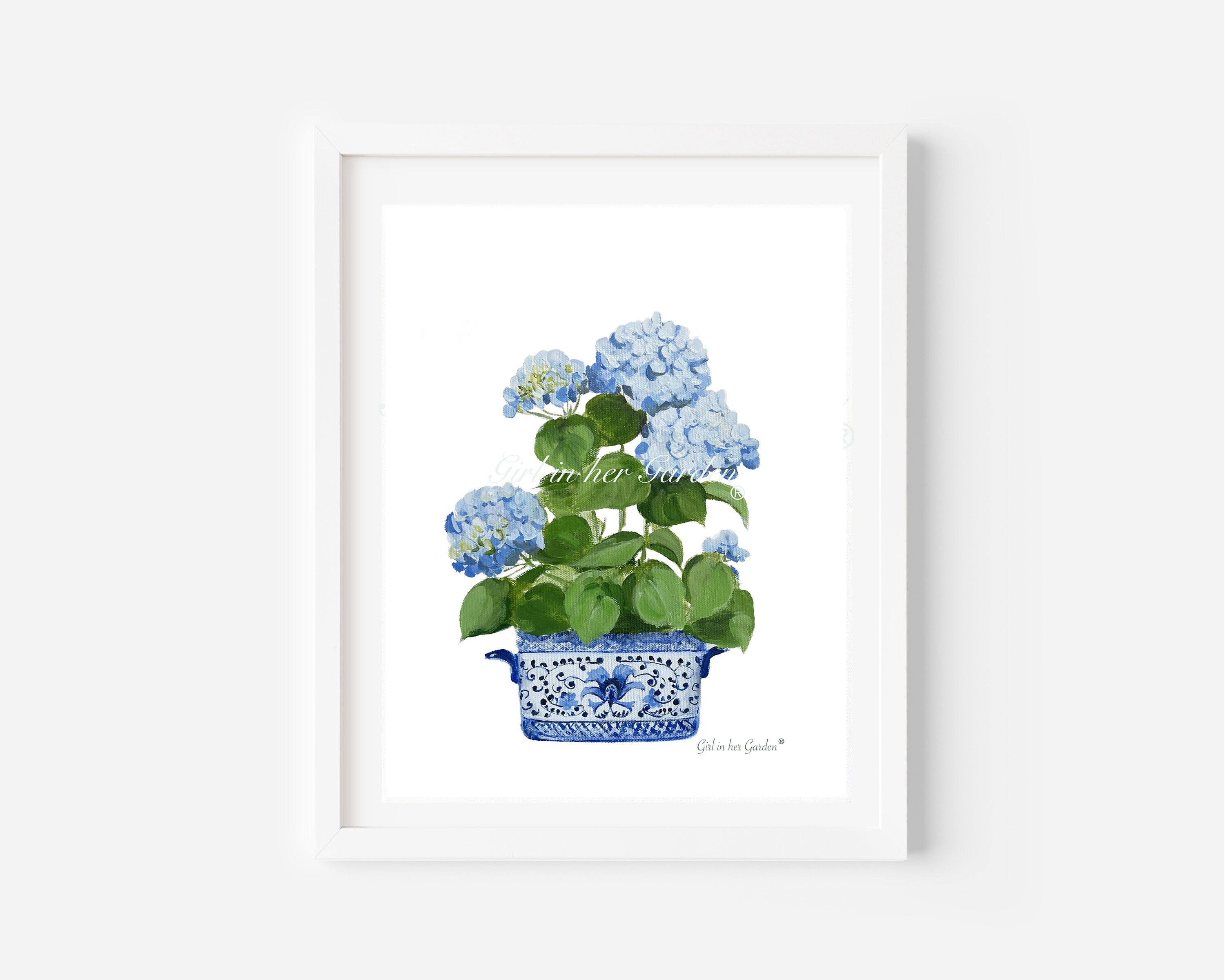 Botanical Wall Art Blue Hydrangea Wall Art Print Hydrangea Art - Etsy