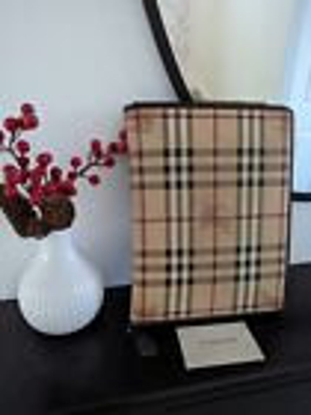 Burberry Unisex Beige House Check Tartan Canvas iPad Tablet Case 26cm X ...