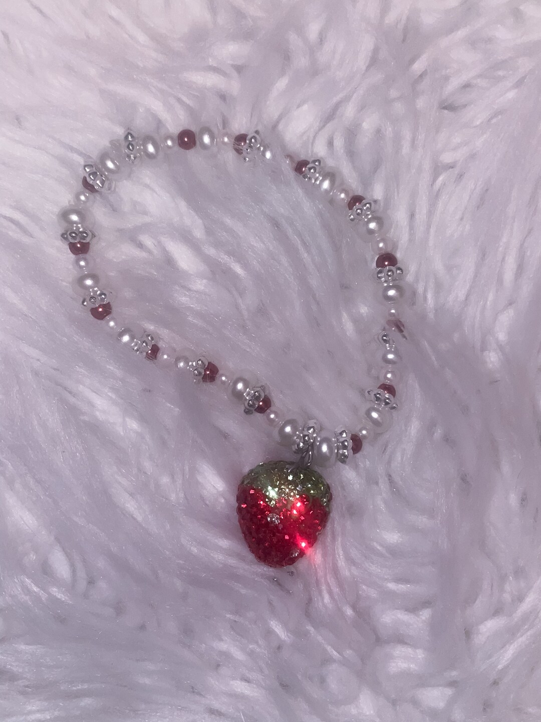 Shimmering Strawberry Bracelet - Etsy