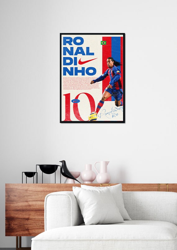 Ronaldinho Retro Poster - Etsy Canada