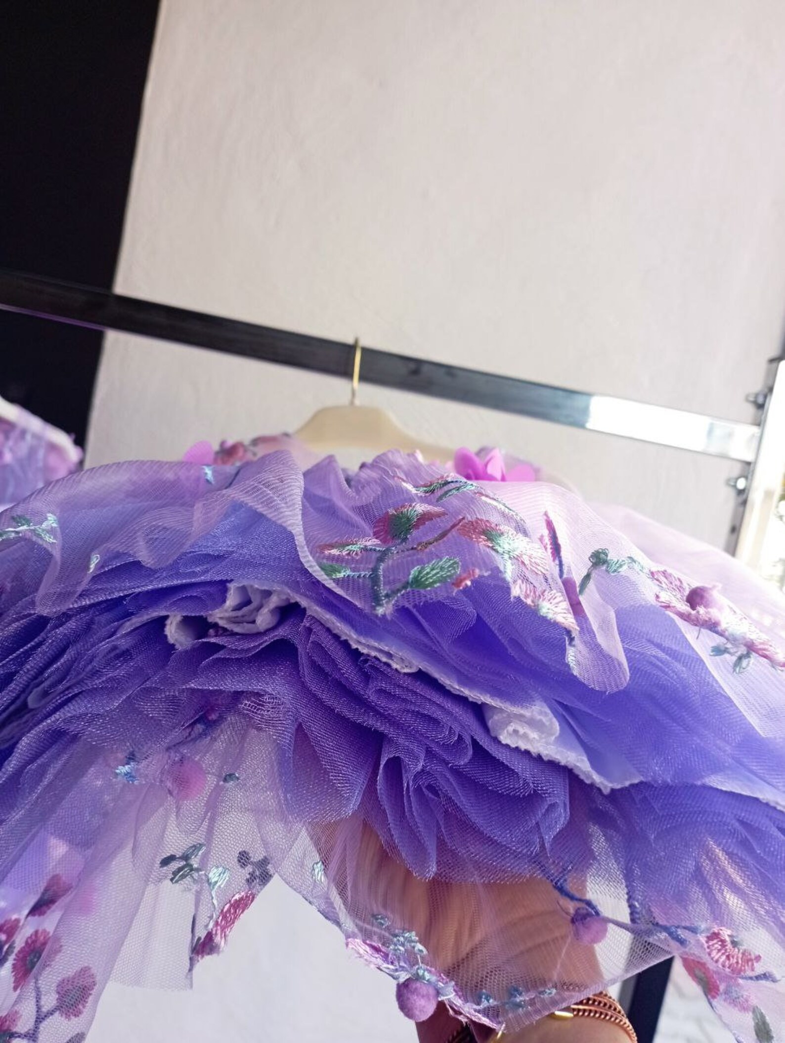 Purple Flower Tutu Dress for Girl, Birthday Tulle Dress for Kids ...