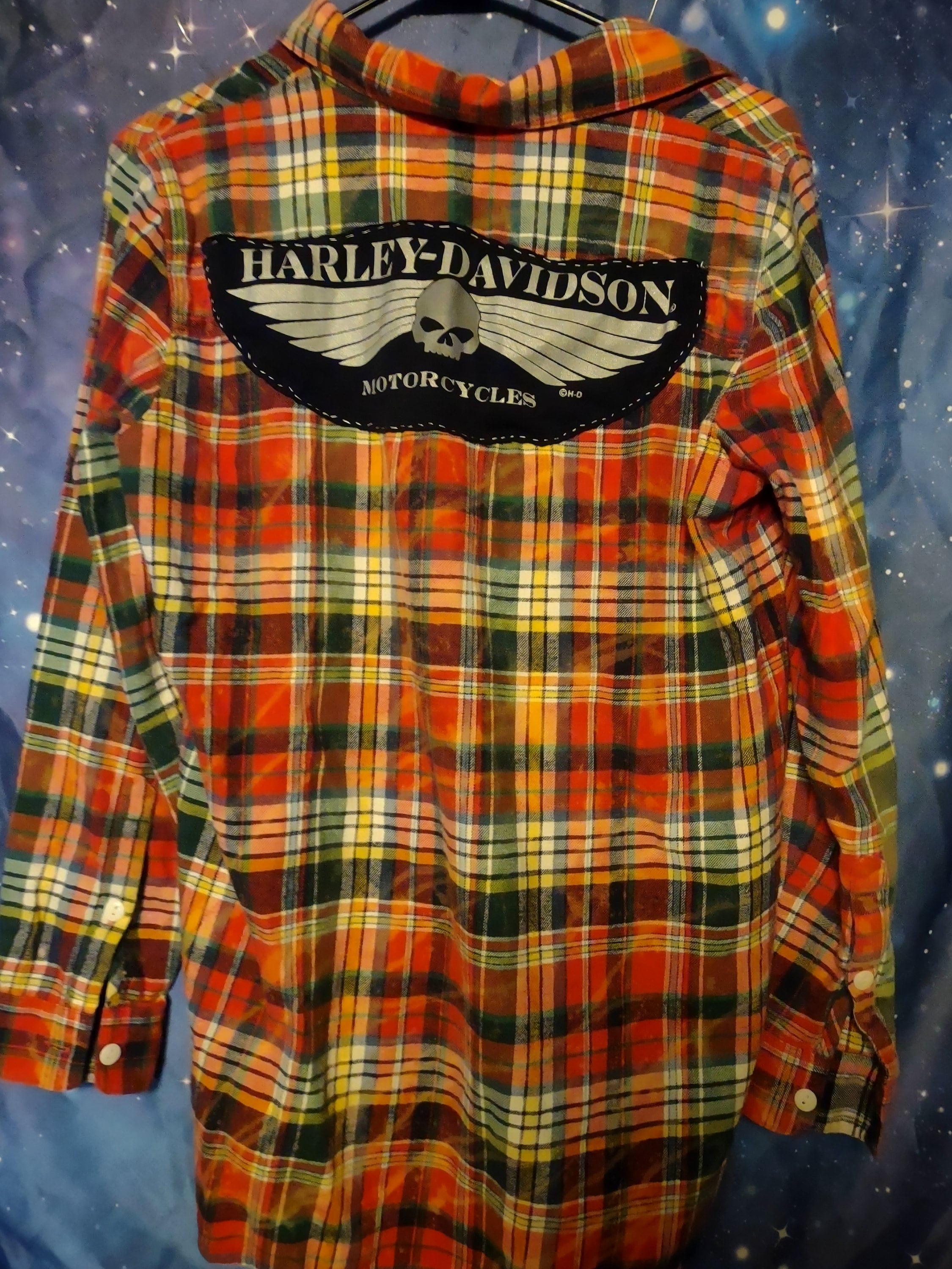 Bleached Harley Davidson Biker Flannel - Etsy