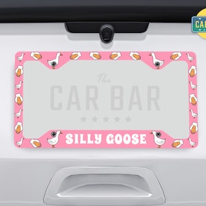 Silly Goose Pink License Plate Frame, Funny & Cute Car Accessories for ...