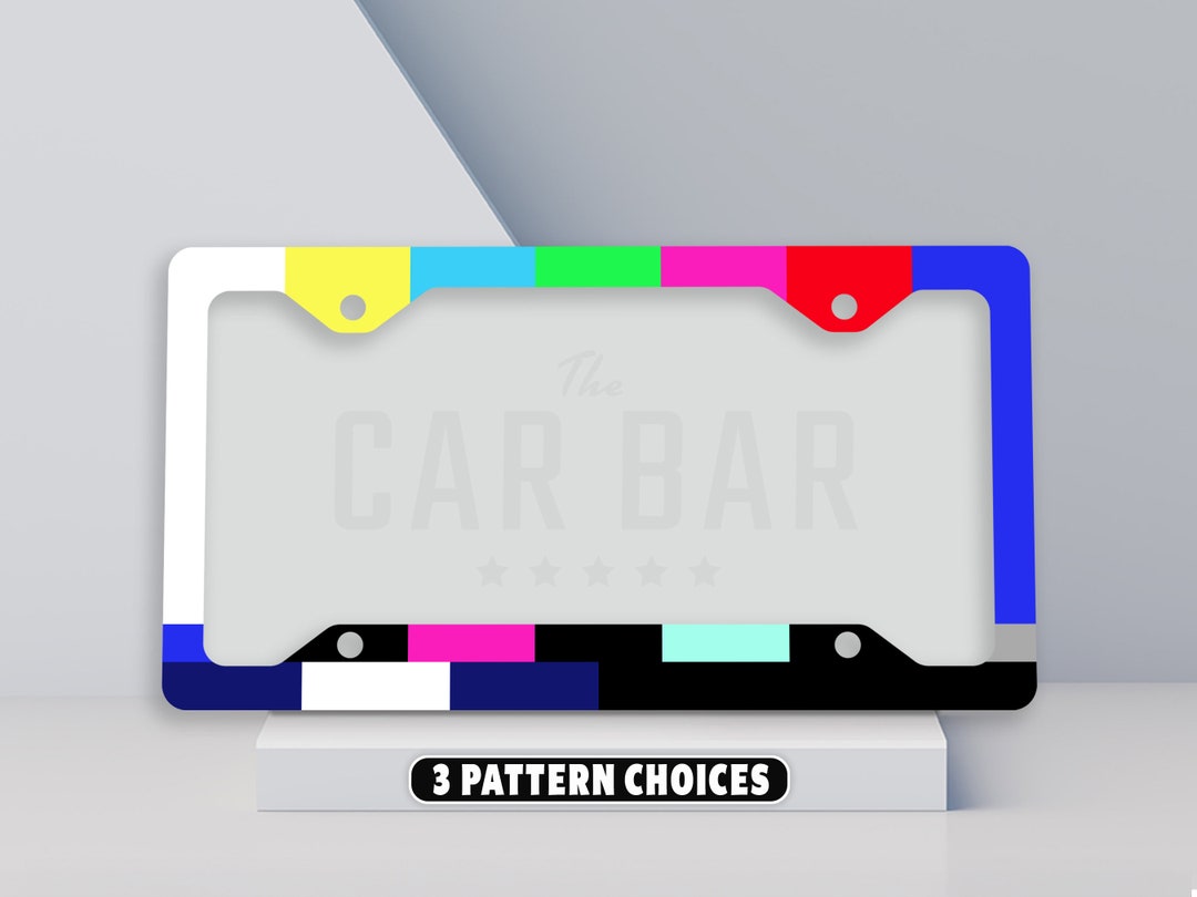 TV Test Signal Funny License Plate Frame, Television Plate Cover ...