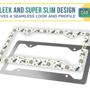 Cute Bee License Plate Frame, White Car Accessories for Women, Daisy ...