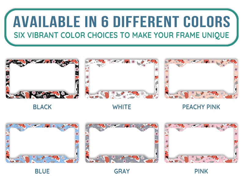 Koi Fish License Plate Frame, Cute Fish Plate Cover, Koi Fish Car ...