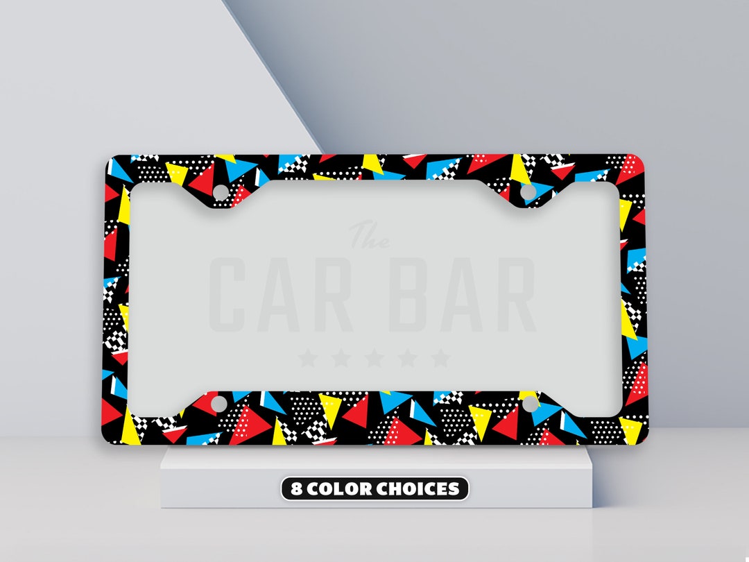 Cool 80s & 90s Vibe Retro License Plate Frame, Memphis Pattern Arcade ...