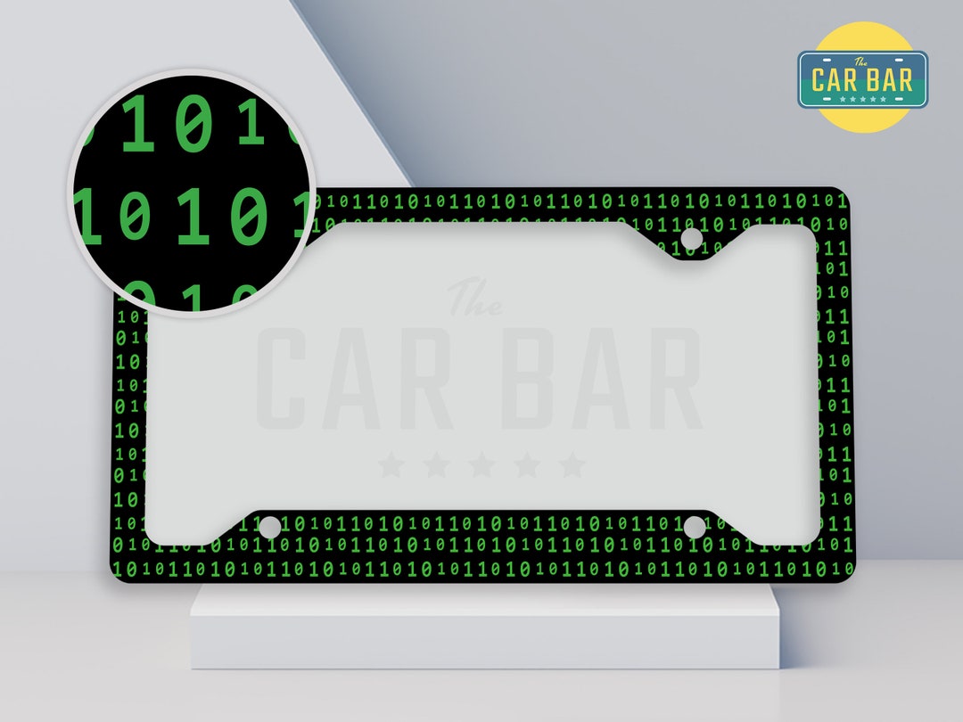 Green Binary Code License Plate Frame Black Car Accessories - Etsy