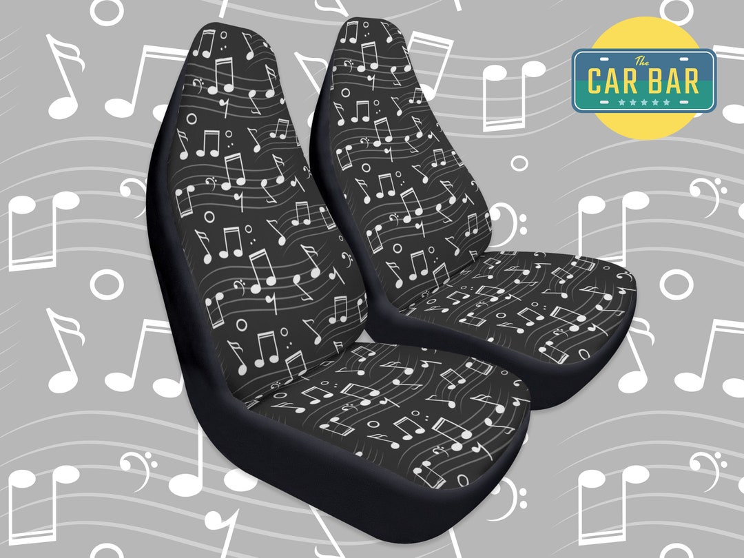 Music Car Seat Covers, Musical Notes Car Accessories for Men and Women ...
