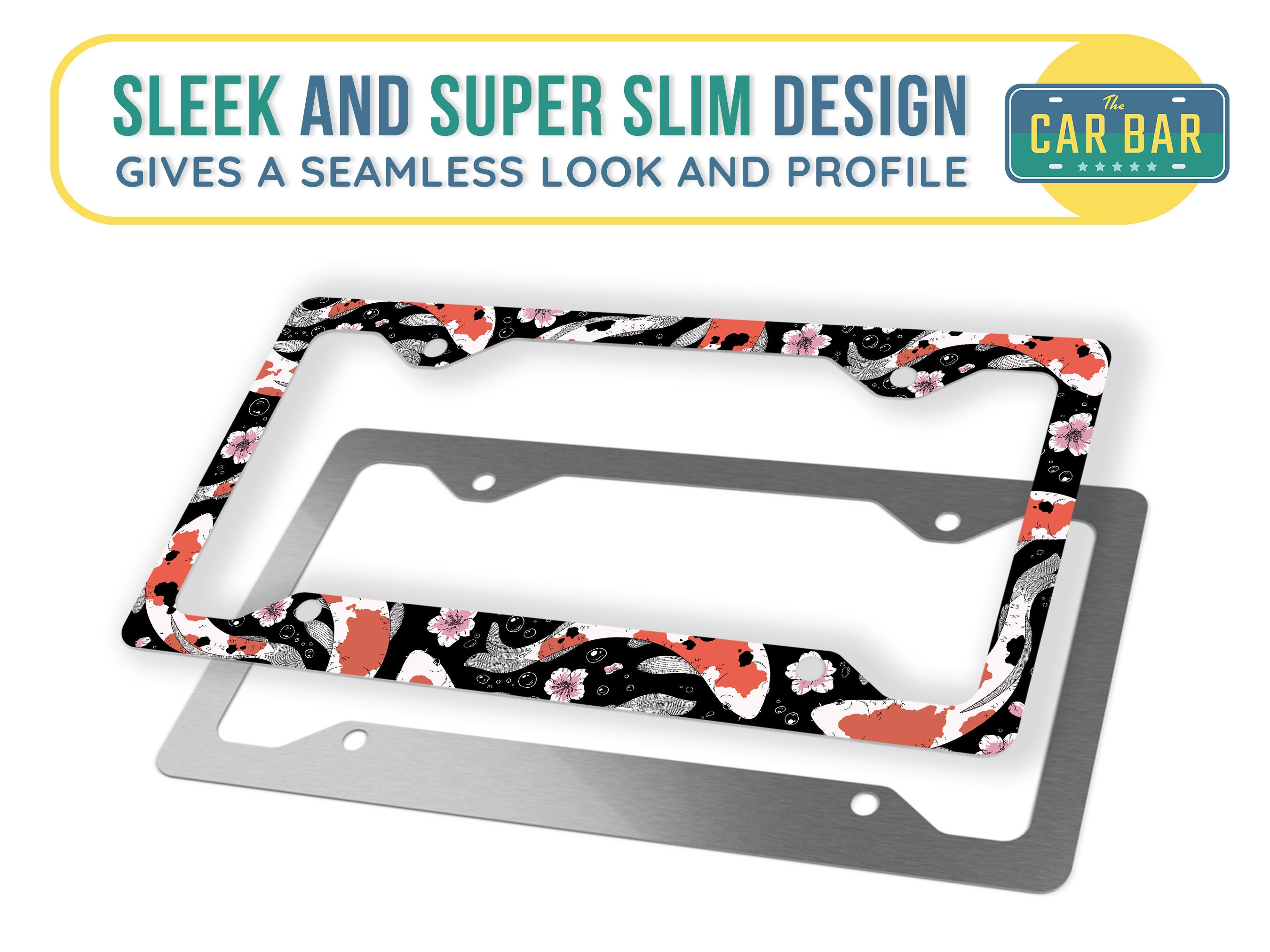 Koi Fish License Plate Frame, Cute Fish Plate Cover, Koi Fish Car ...