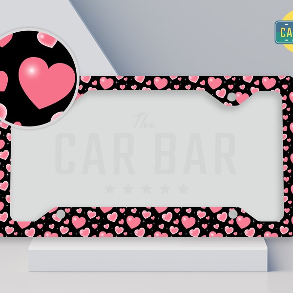 License Plate Frame With Hearts and Bling - Etsy