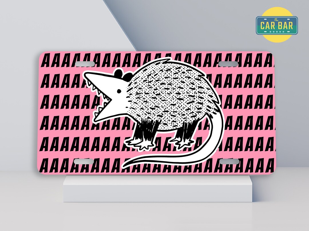 Funny Possum License Plate Screaming Opossum Car Decor Cute - Etsy