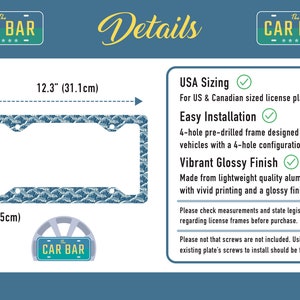 Blue Ocean Surf Waves License Plate Frame, Cool Car Accessories for ...