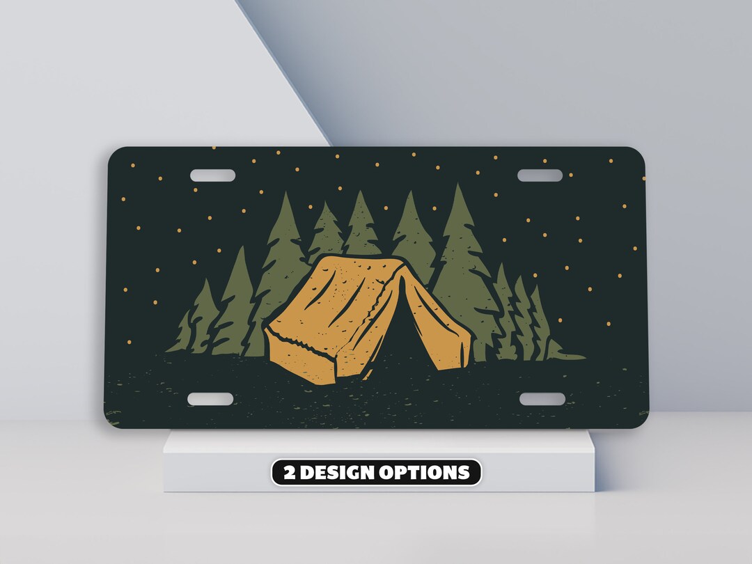 Camping License Plate, Mountain Car Decor, Outdoorsy Gift Idea, Car ...