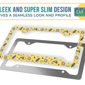 Honey Bee License Plate Frame, Cute Car Accessories for Women, Yellow ...