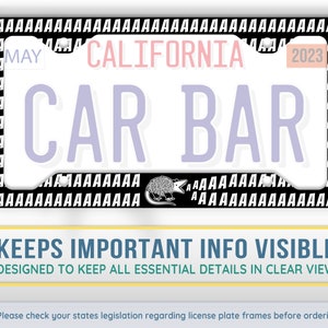 Opossum License Plate Frame, Possum Plate Cover, Opossum Car Decor ...