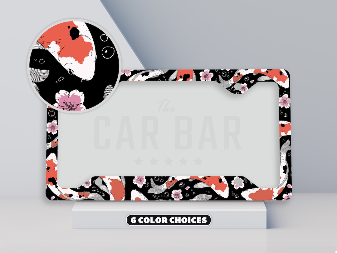 Koi Fish License Plate Frame, Cute Fish Plate Cover, Koi Fish Car ...
