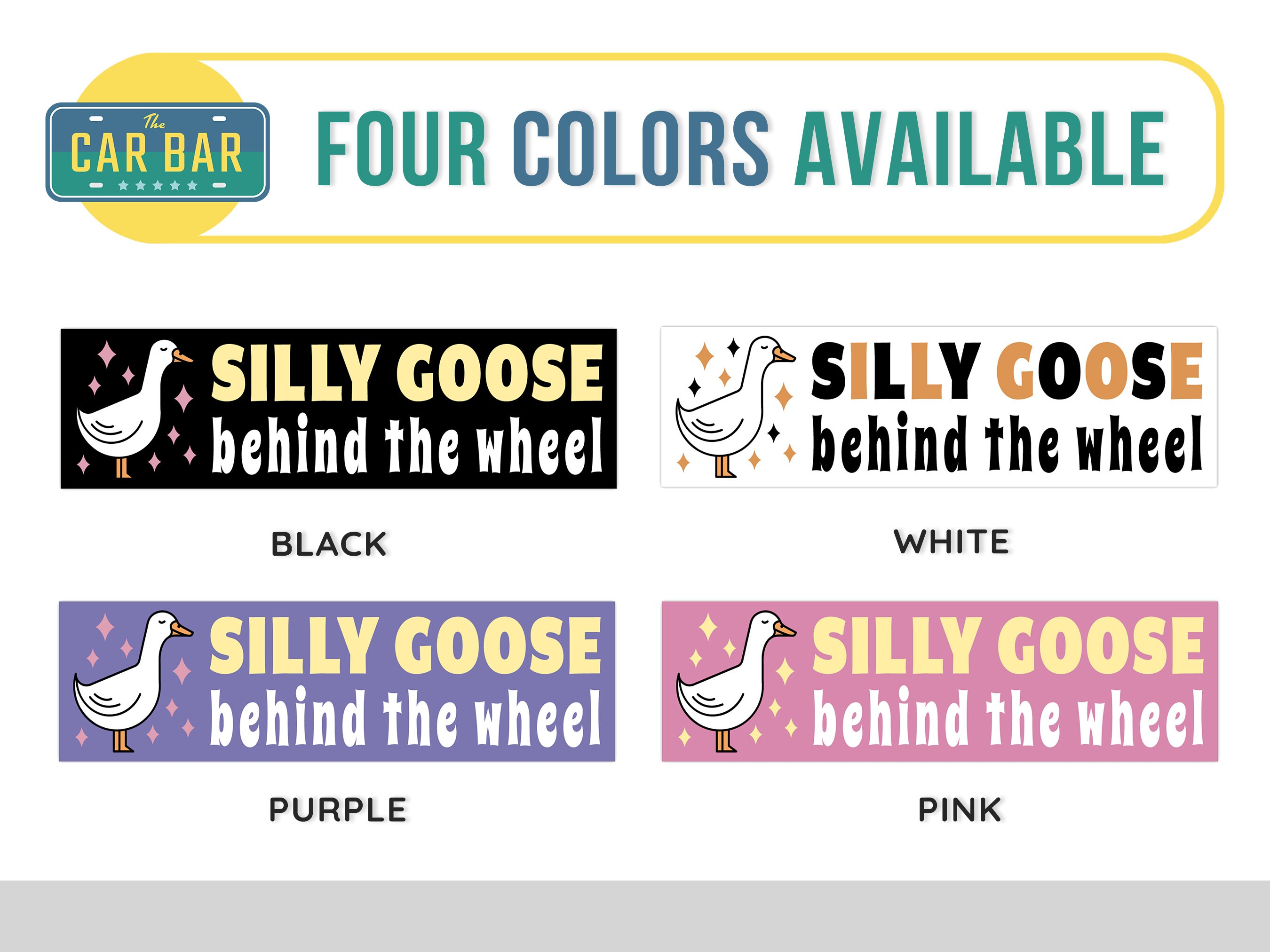 Silly Goose Bumper Sticker, Funny Cute Car Decal, Gen Z Meme Sticker ...