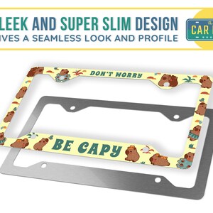 Capybara License Plate Frame, Kawaii Car Decor, Capybara Birthday Gift ...