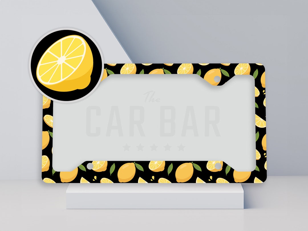 Lemon License Plate Frame, Citrus Fruit Car Accessories for Women ...
