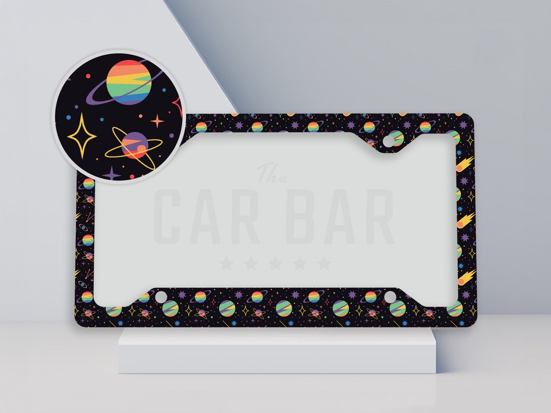 Space and Planets License Plate Frame, Outer Space Car Accessories for ...