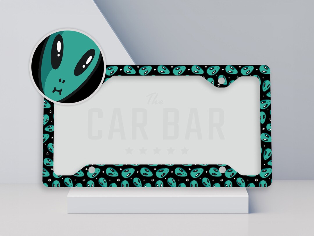 Green Alien License Plate Frame, Space Car Accessories for Men & Women ...