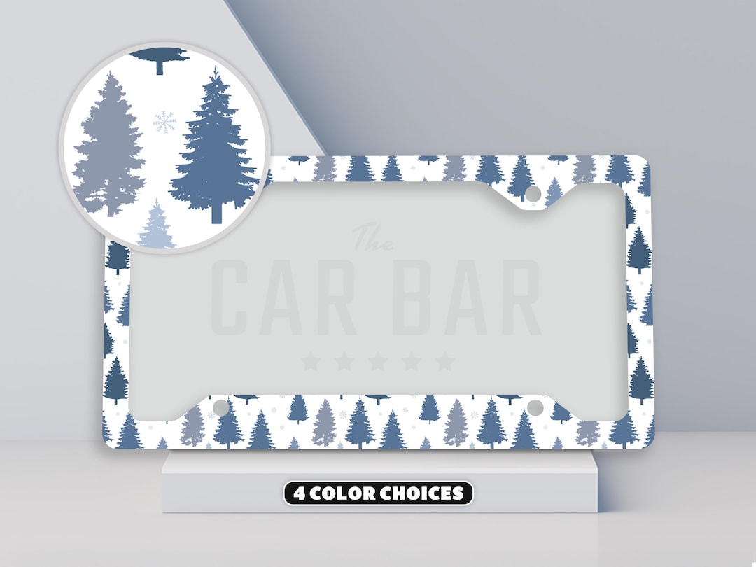 Pine Tree Forest License Plate Frame, Cute Christmas Pine Plate Cover ...