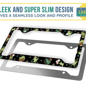 Frog License Plate Frame, Cute Cottagecore Frogs License Plate Cover ...