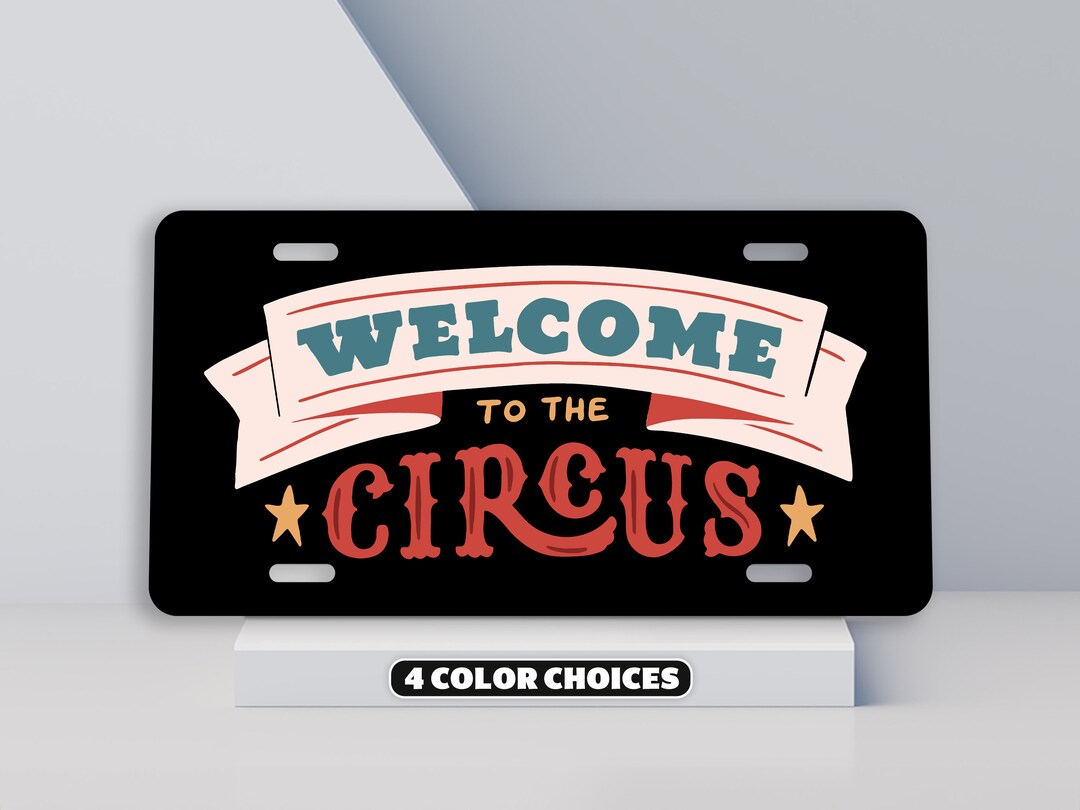Funny Circus Retro License Plate, Circus Clown Gift, Funny Car Tag ...