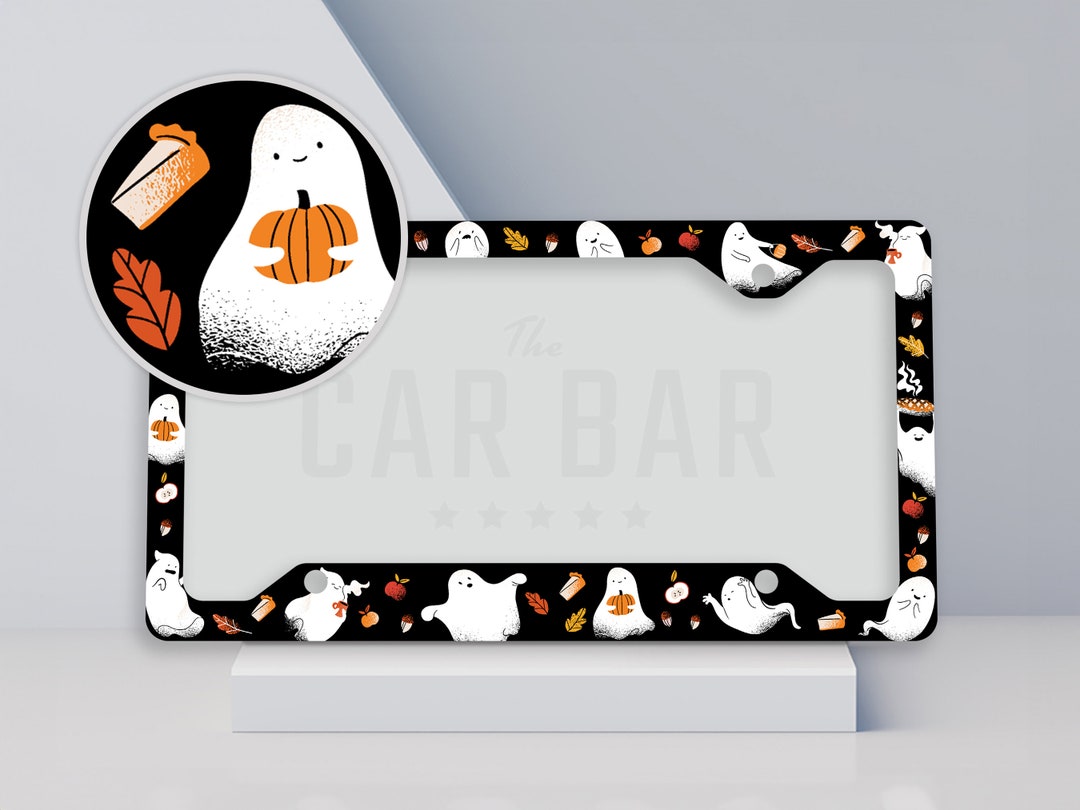 Ghost License Plate Frame, Fall Halloween Car Decor, Spooky Car ...