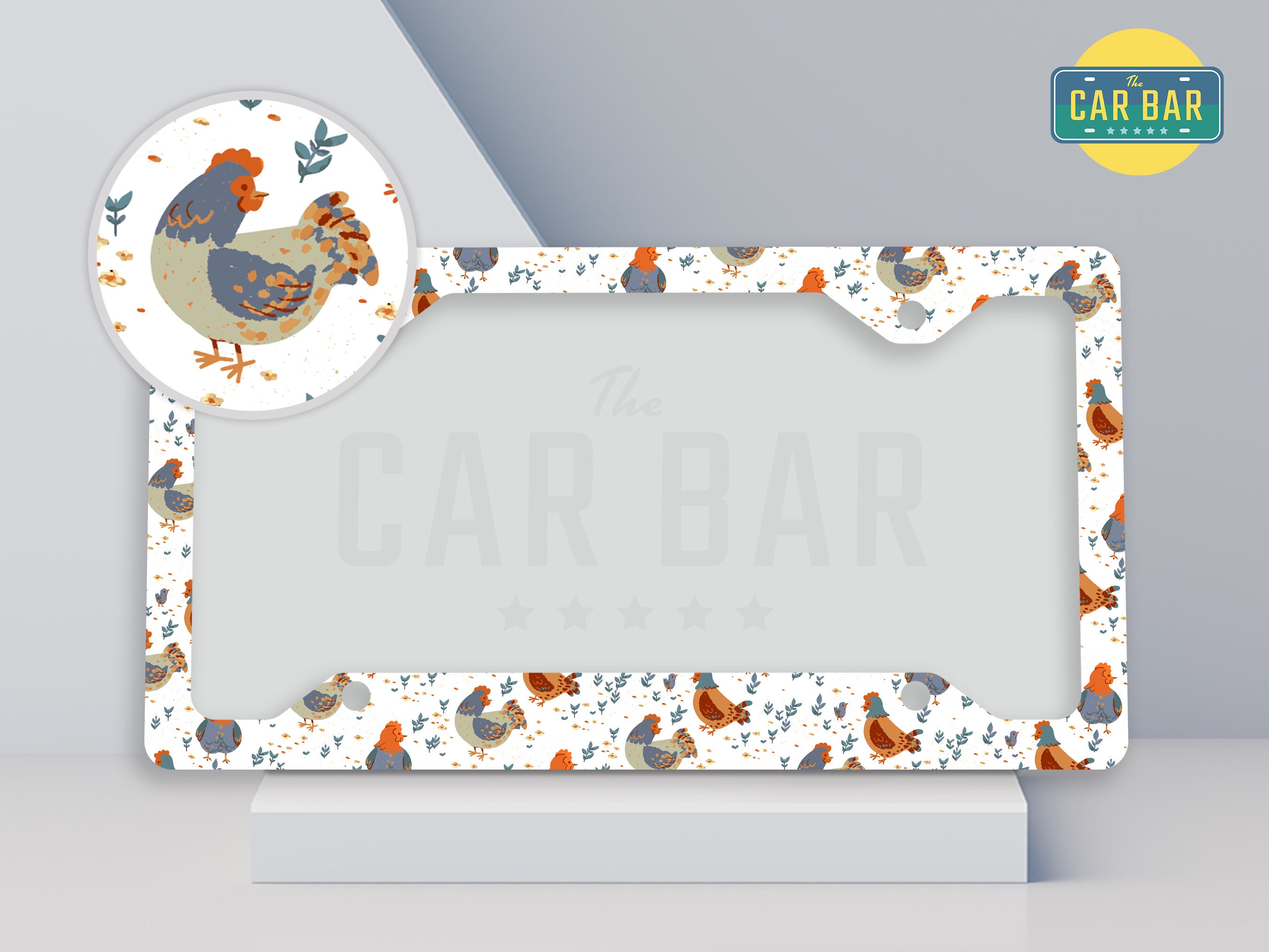 Cute Chicken License Plate Frame Farm Car Decor Chicken Mom - Etsy