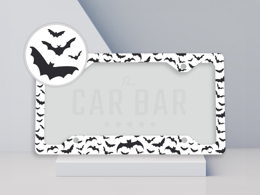 White Bats License Plate Frame, Spooky Halloween Car Decor, Cool Car ...