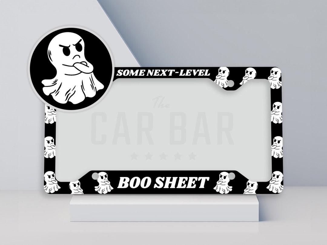 Funny Ghost License Plate Frame, Halloween Car Accessories, Spooky Car ...