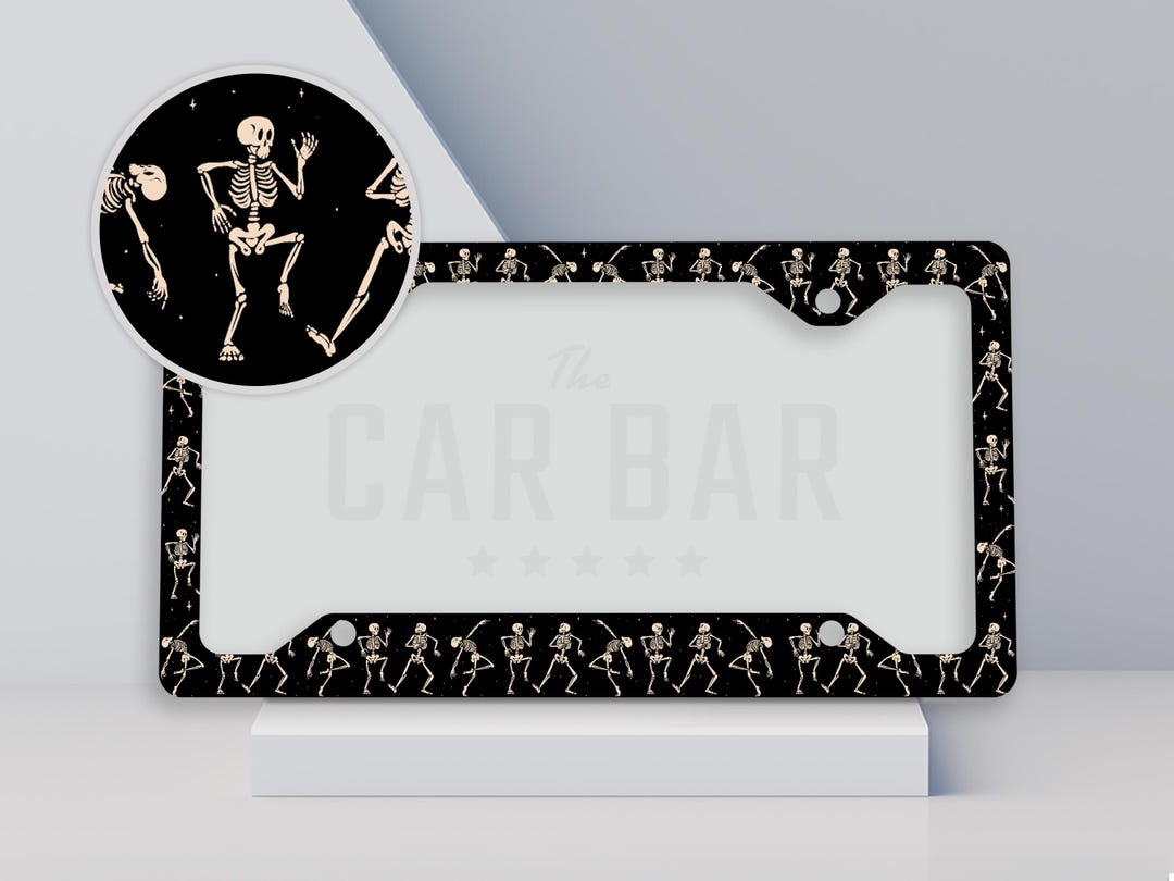 Dancing Skeletons License Plate Frame, Cute Halloween License Plate ...
