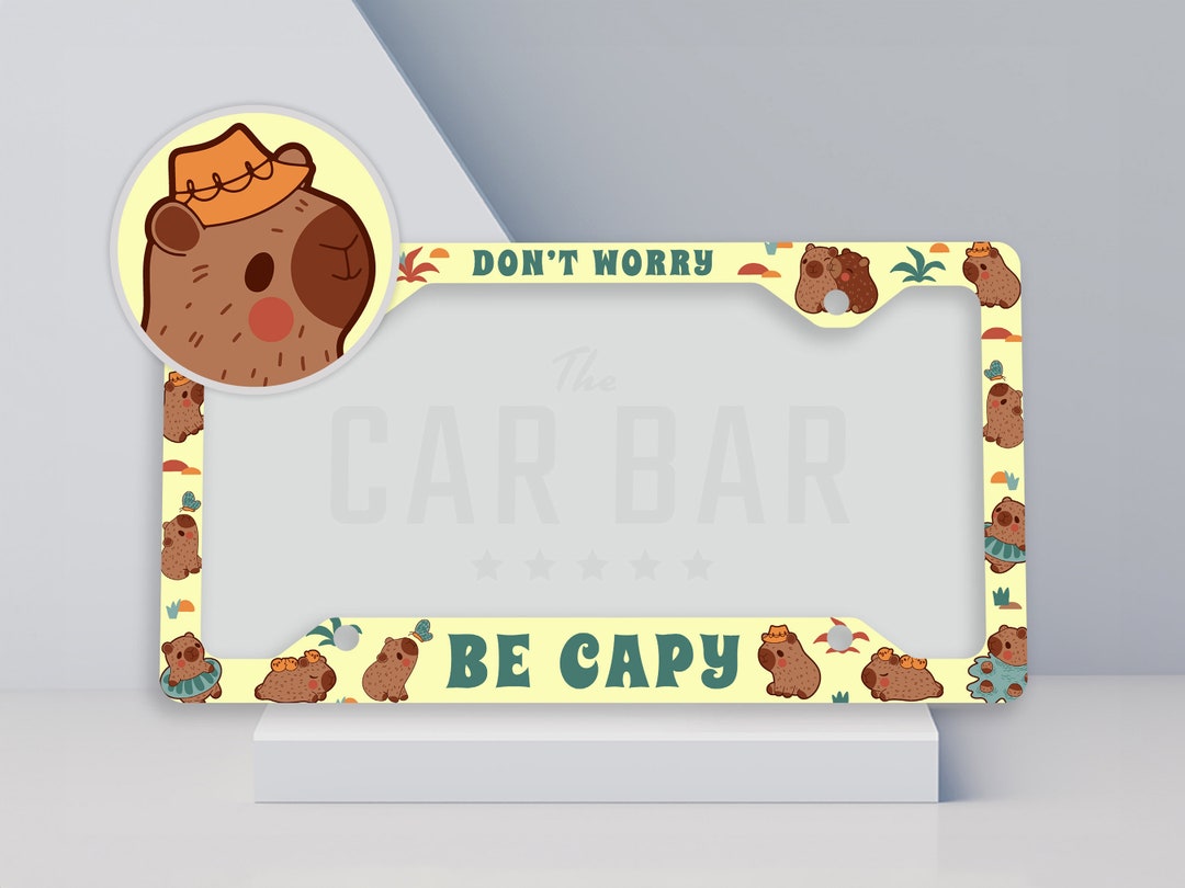 Capybara License Plate Frame, Kawaii Car Decor, Capybara Birthday Gift ...