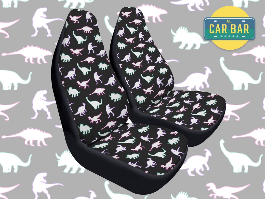 Dinosaurs Car Seat Covers, Neon Style Dino Car Accessories for Men and ...