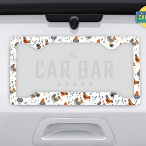 Cute Chicken License Plate Frame, Farm Car Decor, Chicken Mom Car ...