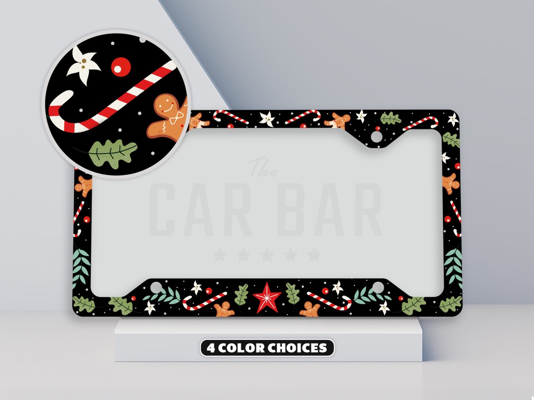 Festive Christmas License Plate Frame, Cute Christmas Wreath Plate ...