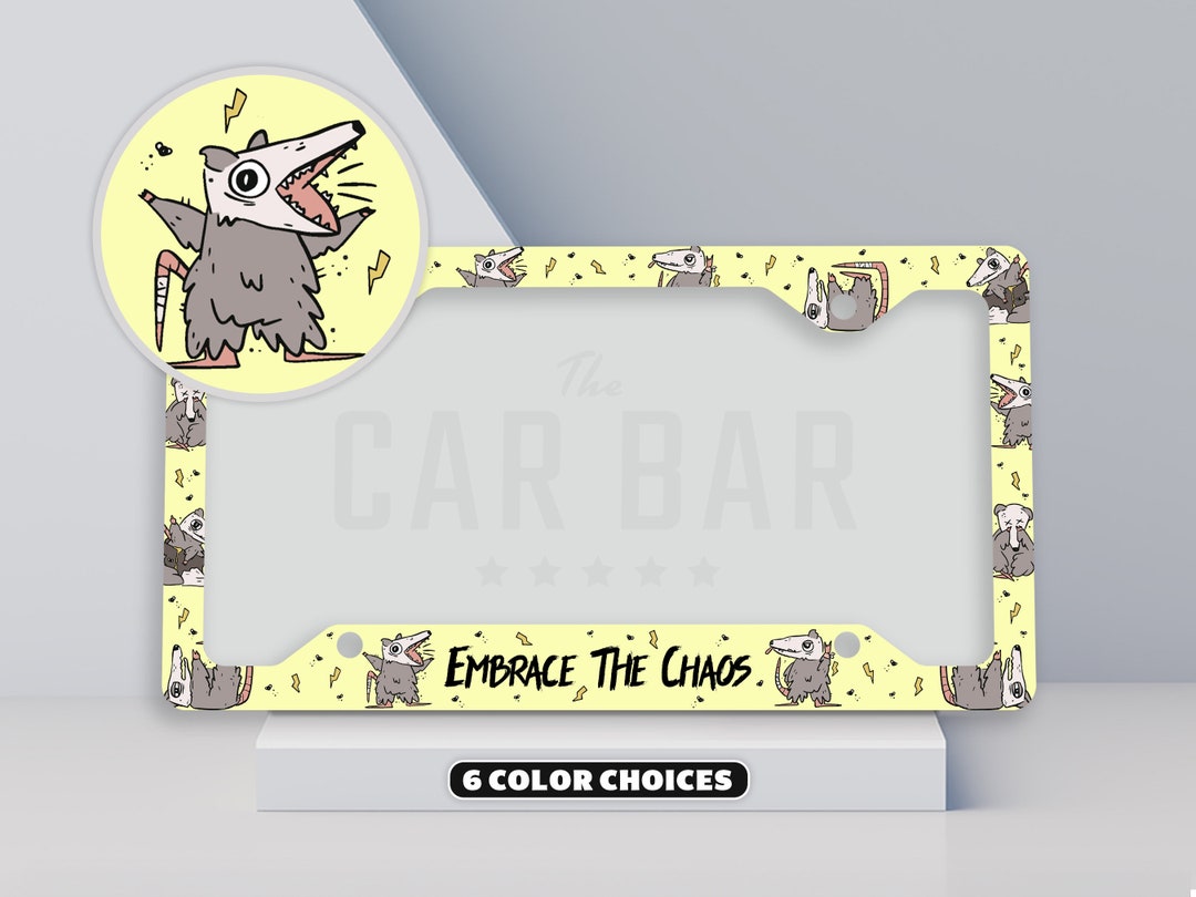 Opossum Funny License Plate Frame, Possum Plate Cover, Opossum Car ...