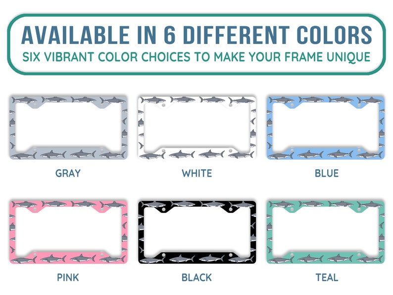 Shark License Plate Frame Cute Shark Lover Gift Great White - Etsy