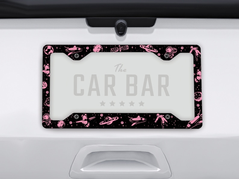 Outer Space License Plate Frame, Astronaut & Planets License Plate ...