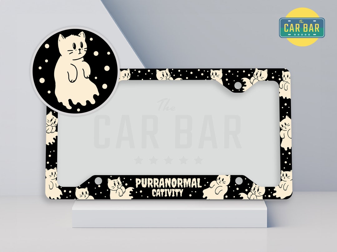 Funny Cat License Plate Frame Cute Halloween Car Accessories - Etsy UK