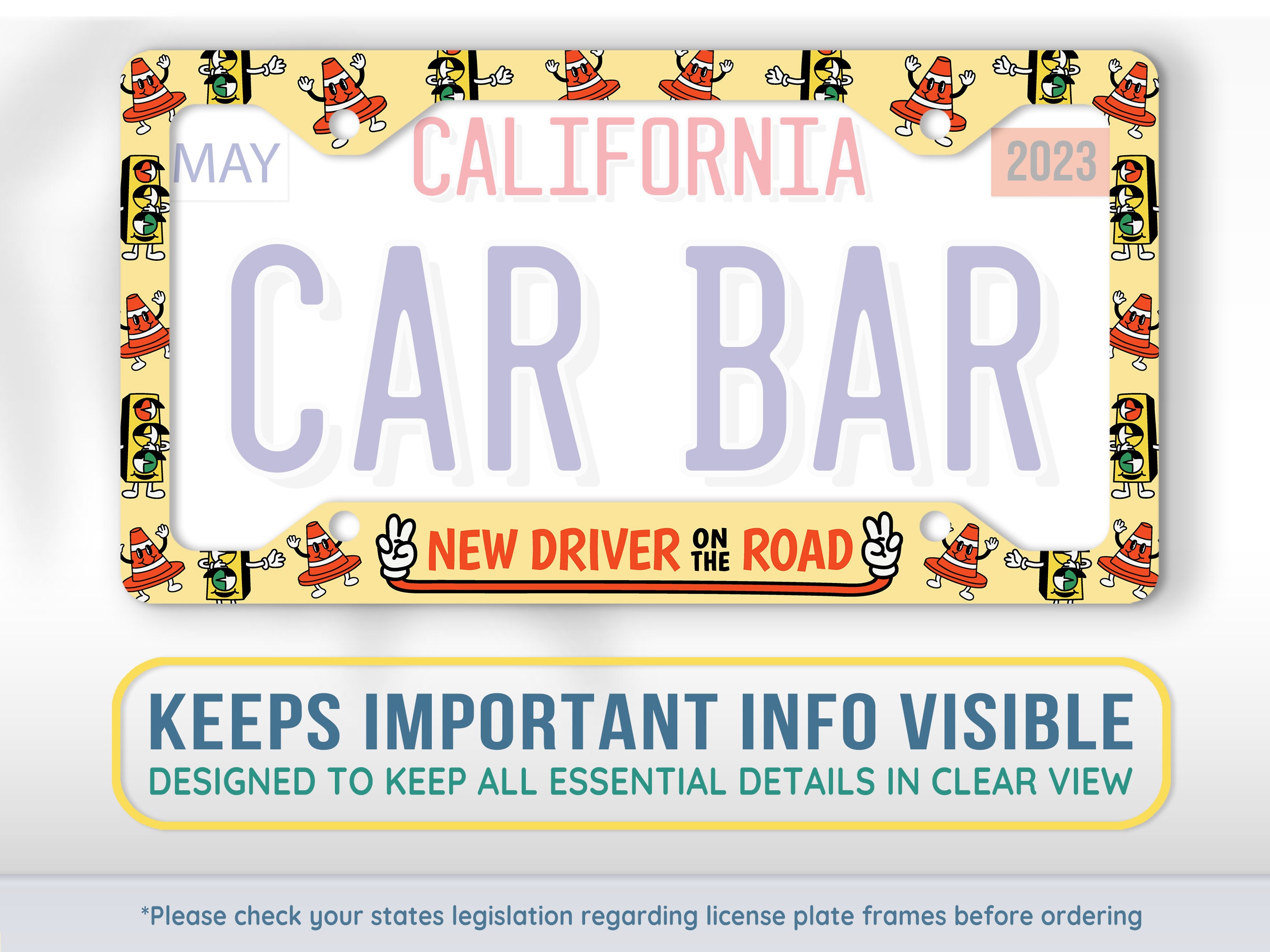 Student Driver License Plate Frame, New Driver Learner Plate Cover ...
