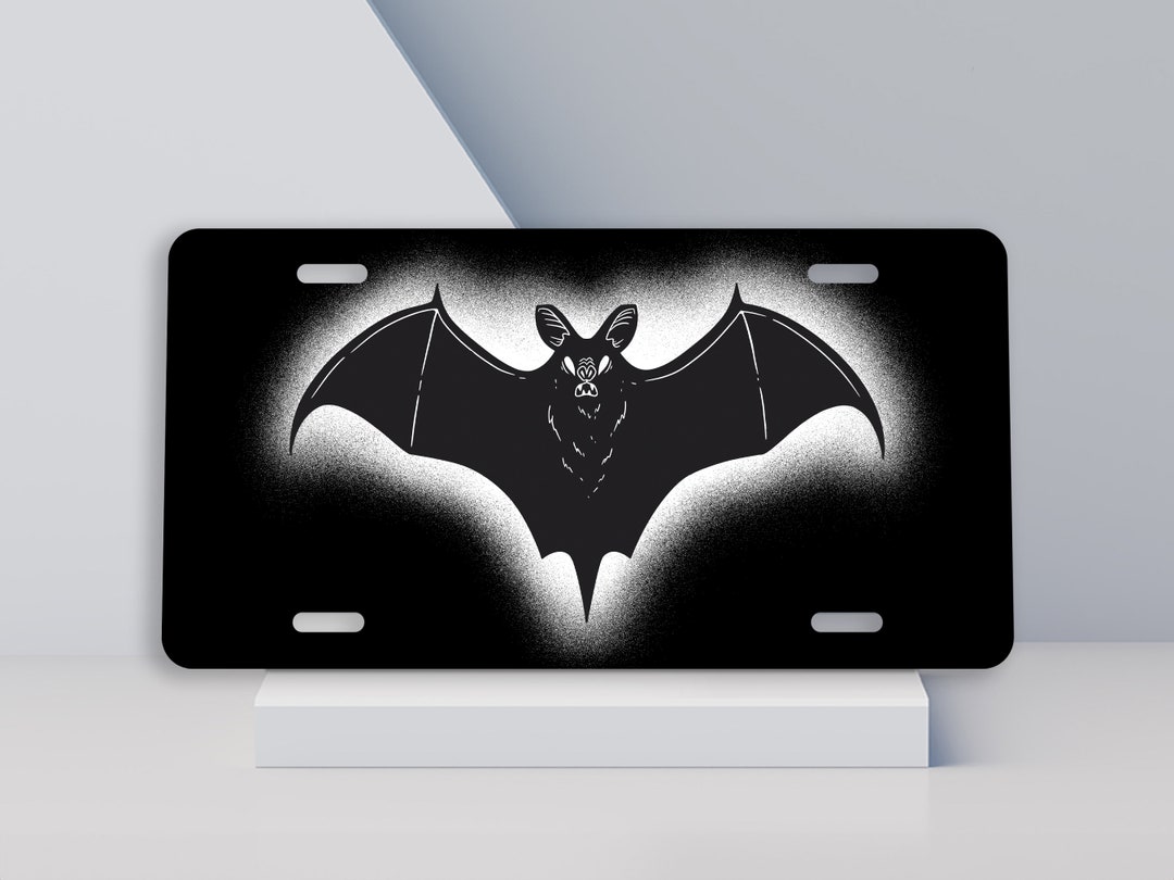 Bat License Plate, Halloween Car Decor, Black Bat Vanity Plate, Spooky ...