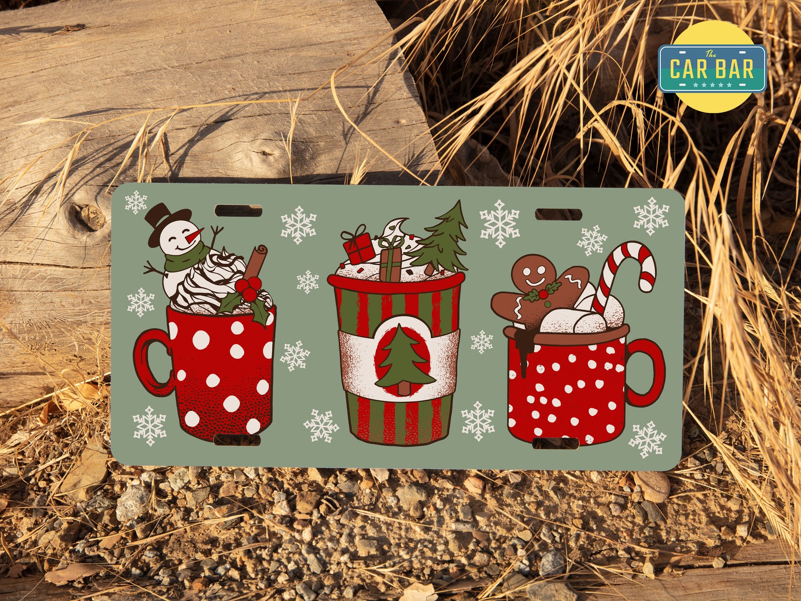 Cute Christmas License Plate, Christmas Coffee Car Tag, Christmas Car ...