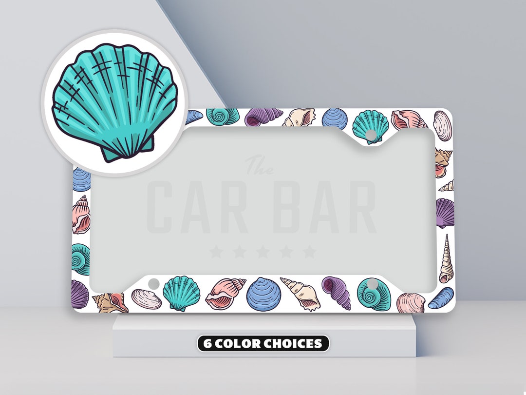 Cute Ocean Beach License Plate Frame, Seashell Boho Car Accessories for ...