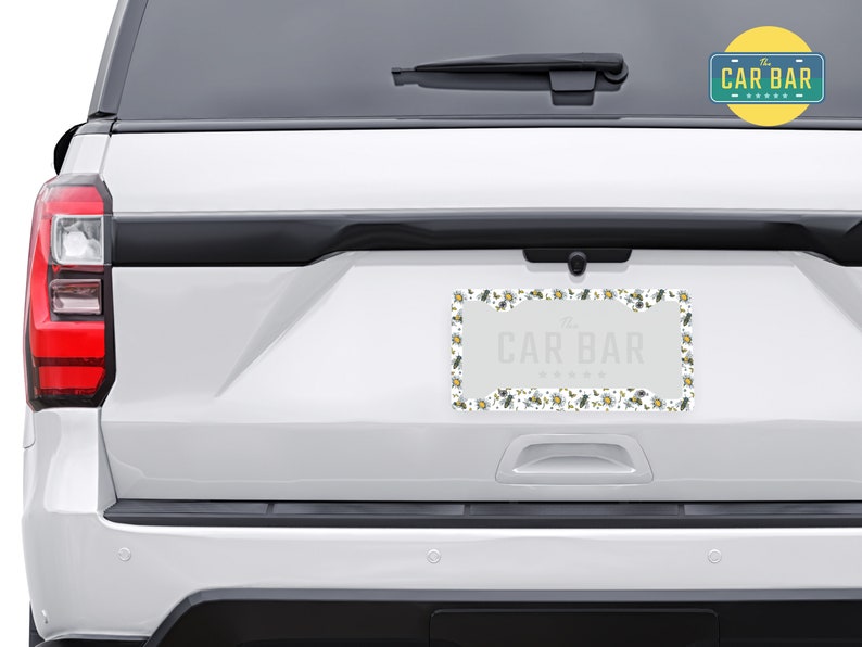 Cute Bee License Plate Frame, White Car Accessories for Women, Daisy ...