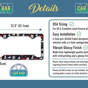 Skeleton License Plate Frame, Halloween License Plate Cover, Spooky Car ...
