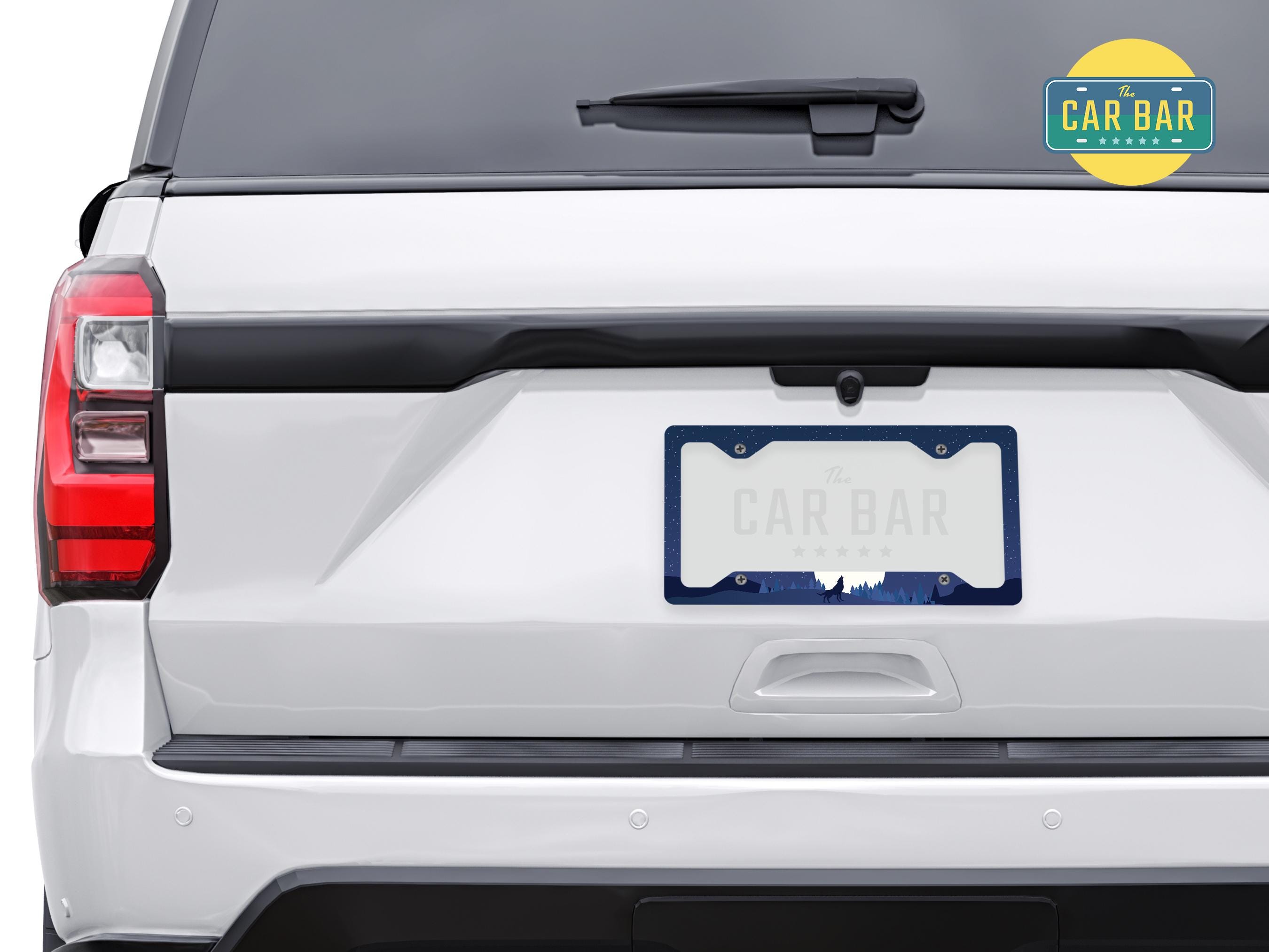 Howling Wolf License Plate Frame, Wolf Licence Plate Cover, Wolf Moon ...