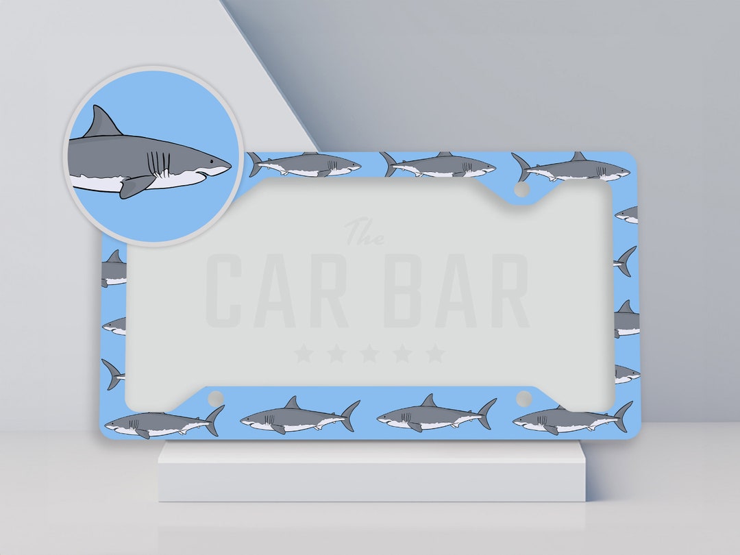 Shark License Plate Frame, Shark Lover Gift, Cute Ocean Car Decor ...